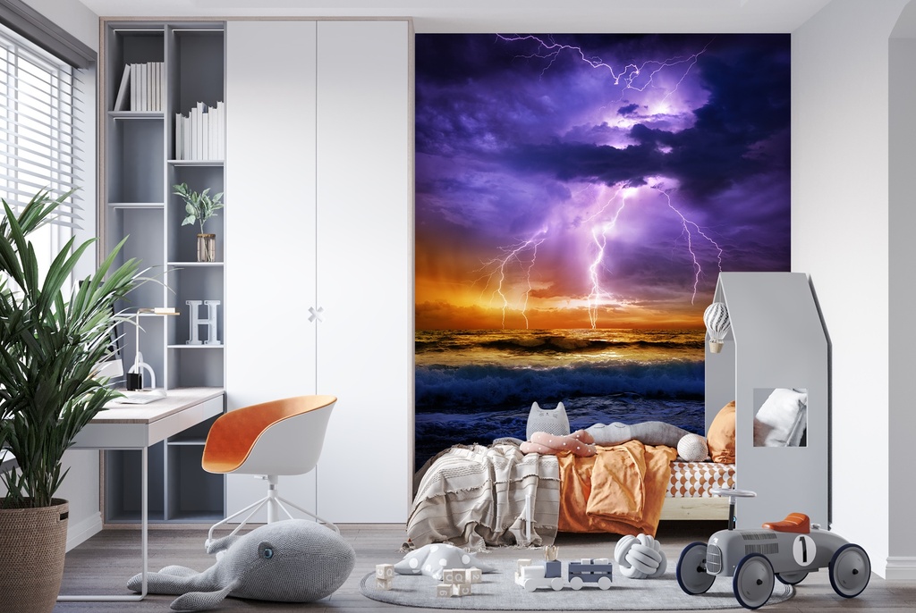 Thunder & Lightning Wall Mural Wallpaper | Icon Wall Stickers